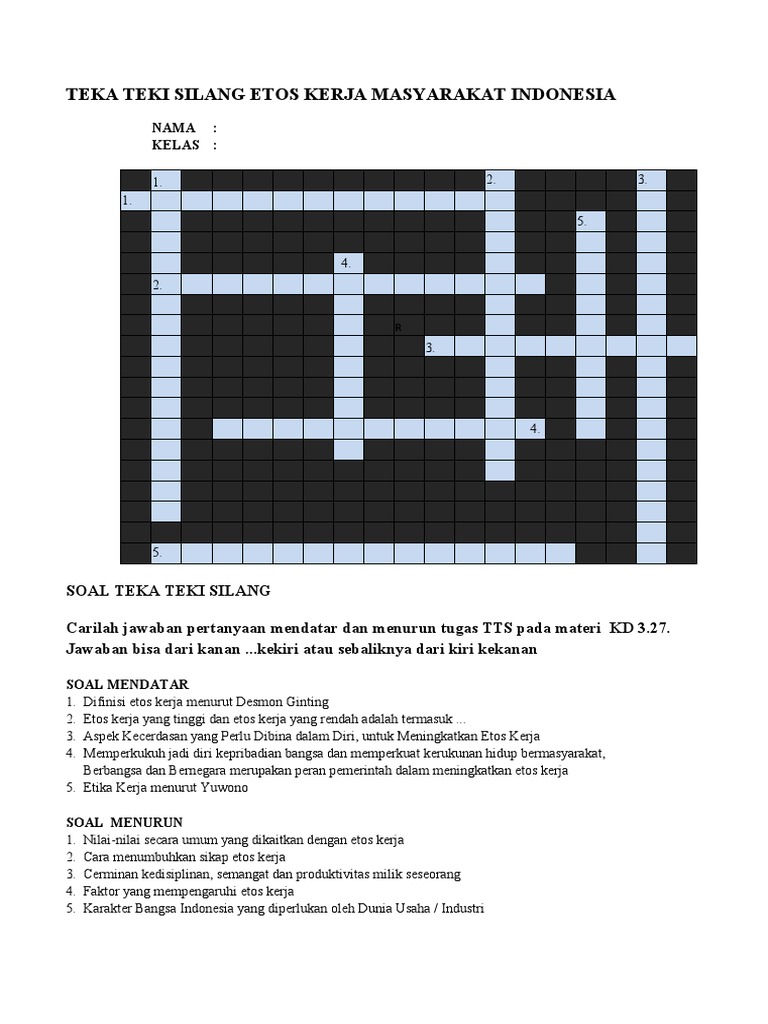 Tts Etos Kerja Masyarakat Indonesia | PDF