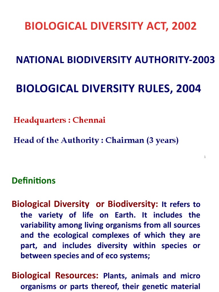 Biodiversity Act 2002 | PDF | Biodiversity | Conservation Biology