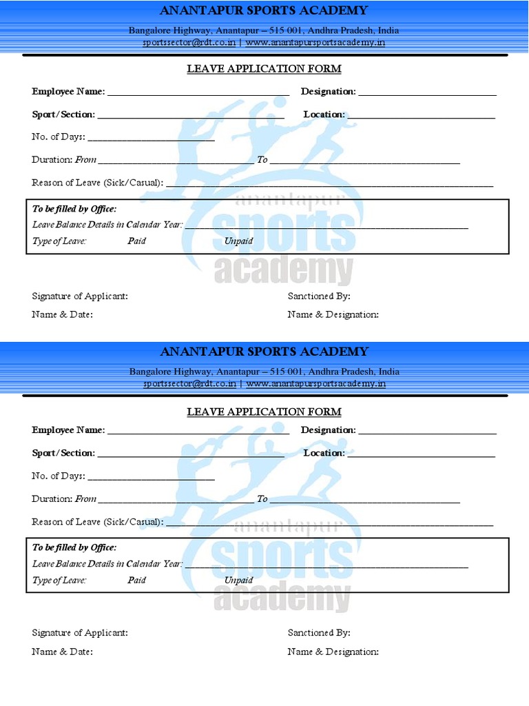 LeaveApplicationForm RDT-ASA | PDF