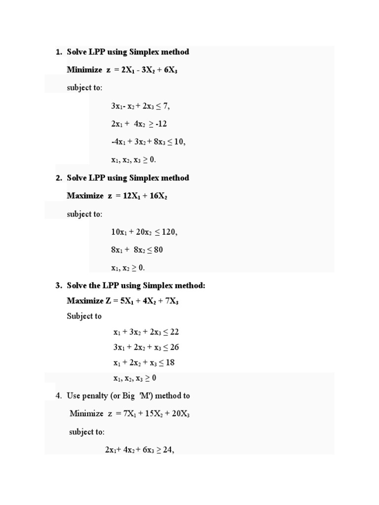BIG M Industrial METHOD SOLVED PROBLEM | PDF | Systems Analysis | Systems Theory