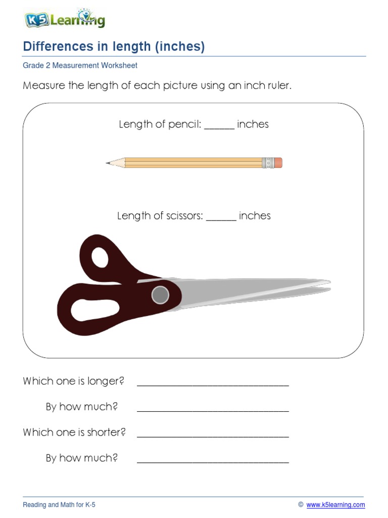 Grade 2 Measurement Length Differences Inches B | PDF