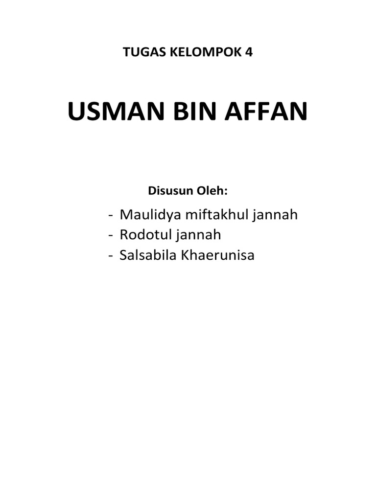 Usman Bin Affan | PDF | Agama & Spiritualitas