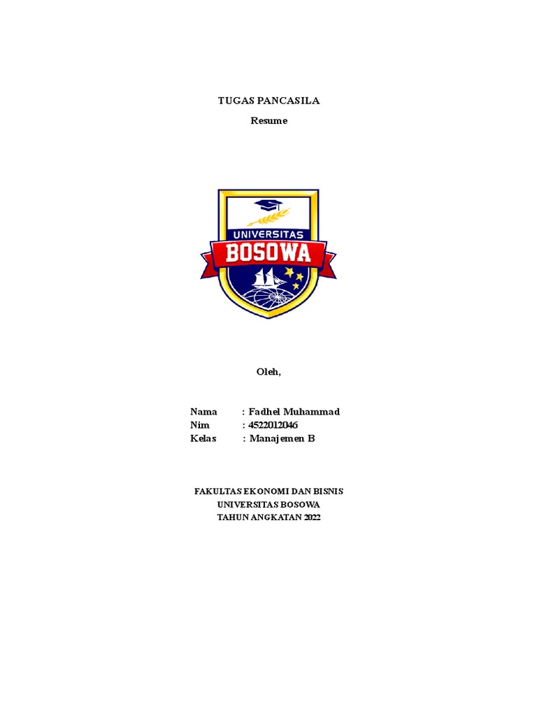 Tugas Resume Pancasila - Fadhel Muhammad | PDF