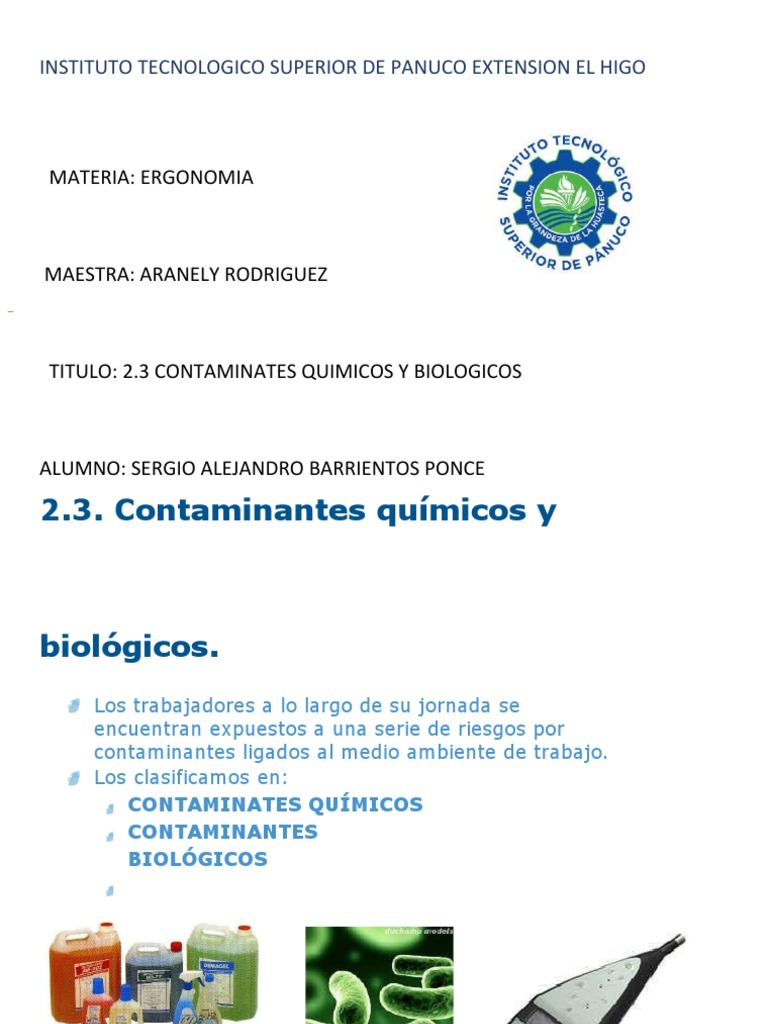 2.3 CONTAMINANTES QUIMICOS Y BIOLOGICOS | PDF | Contaminación ...