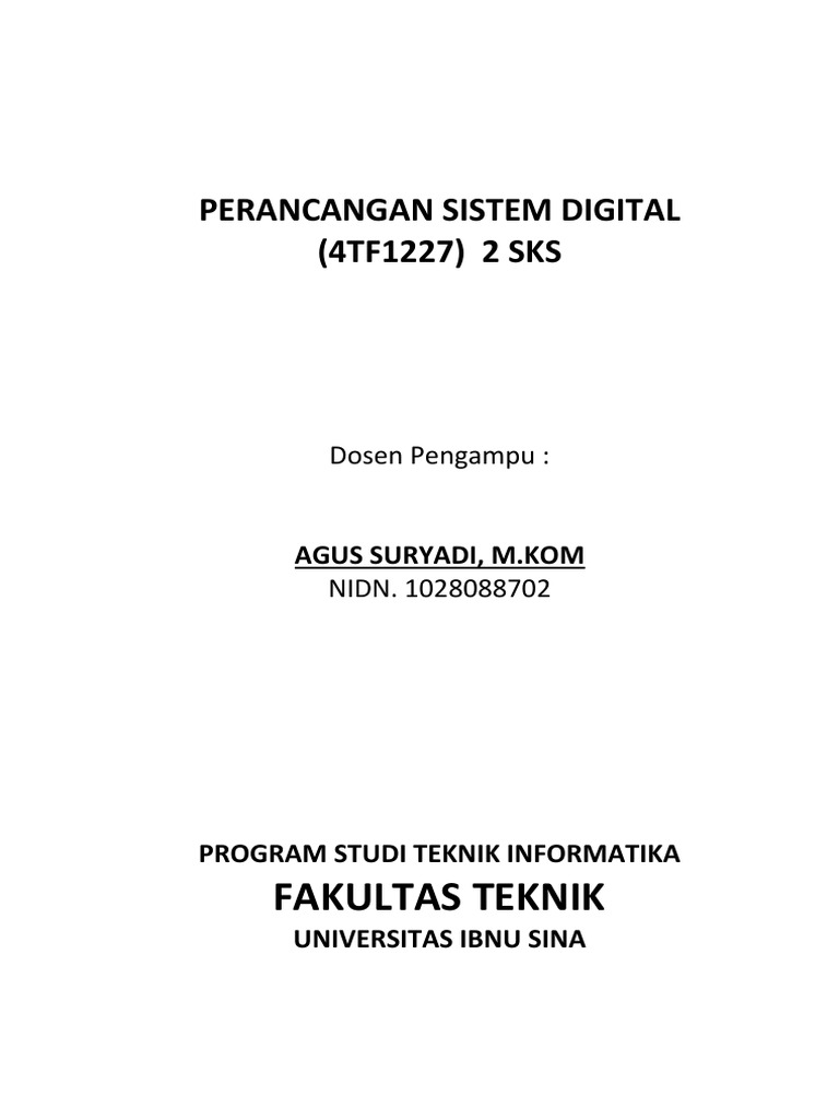 MODUL PERANCANGAN SISTEM DIGITAL | PDF