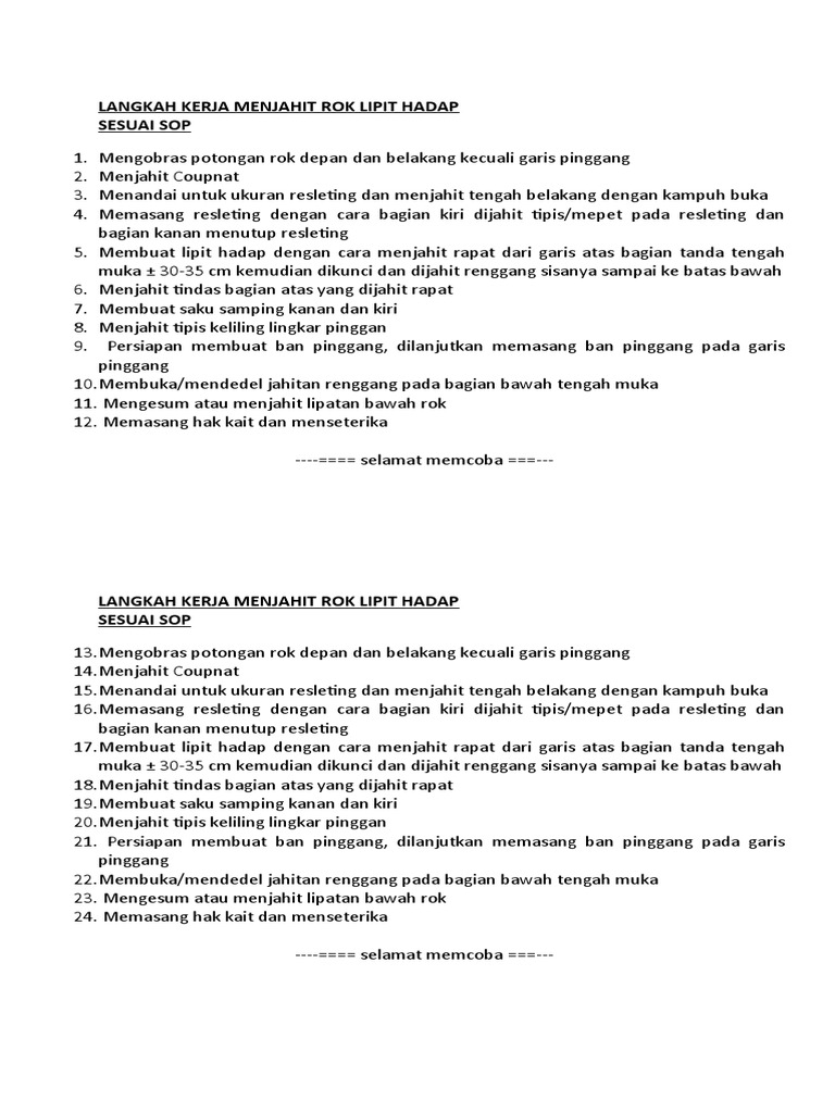 LK-Menjahit Rok Lipit Hadap | PDF | Gaya Hidup