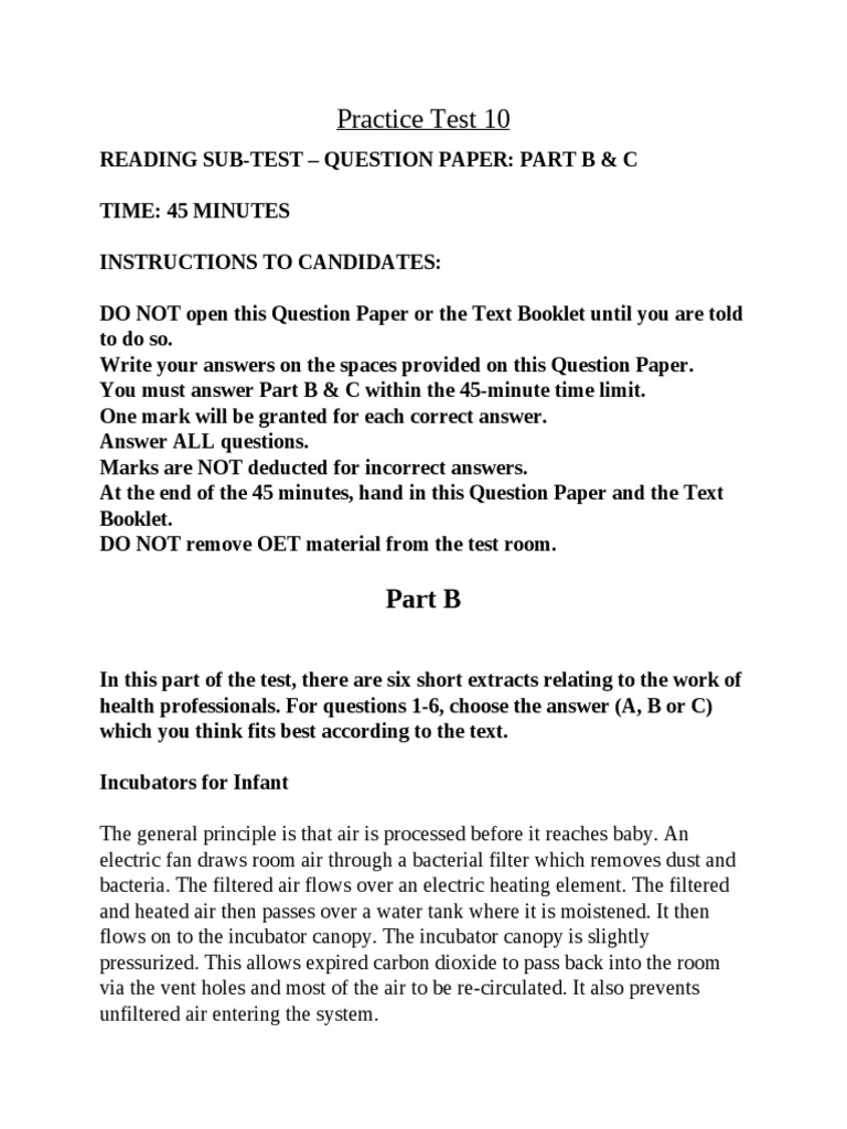 OET 1 Reading Test 10 Part B | PDF | Cardiopulmonary Resuscitation | Heart