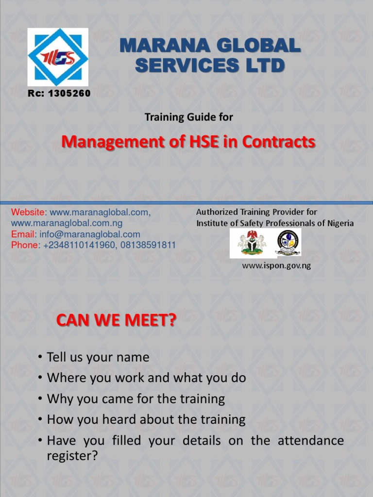 HSE Management in Contractor Contracts | PDF | Audit | Employment