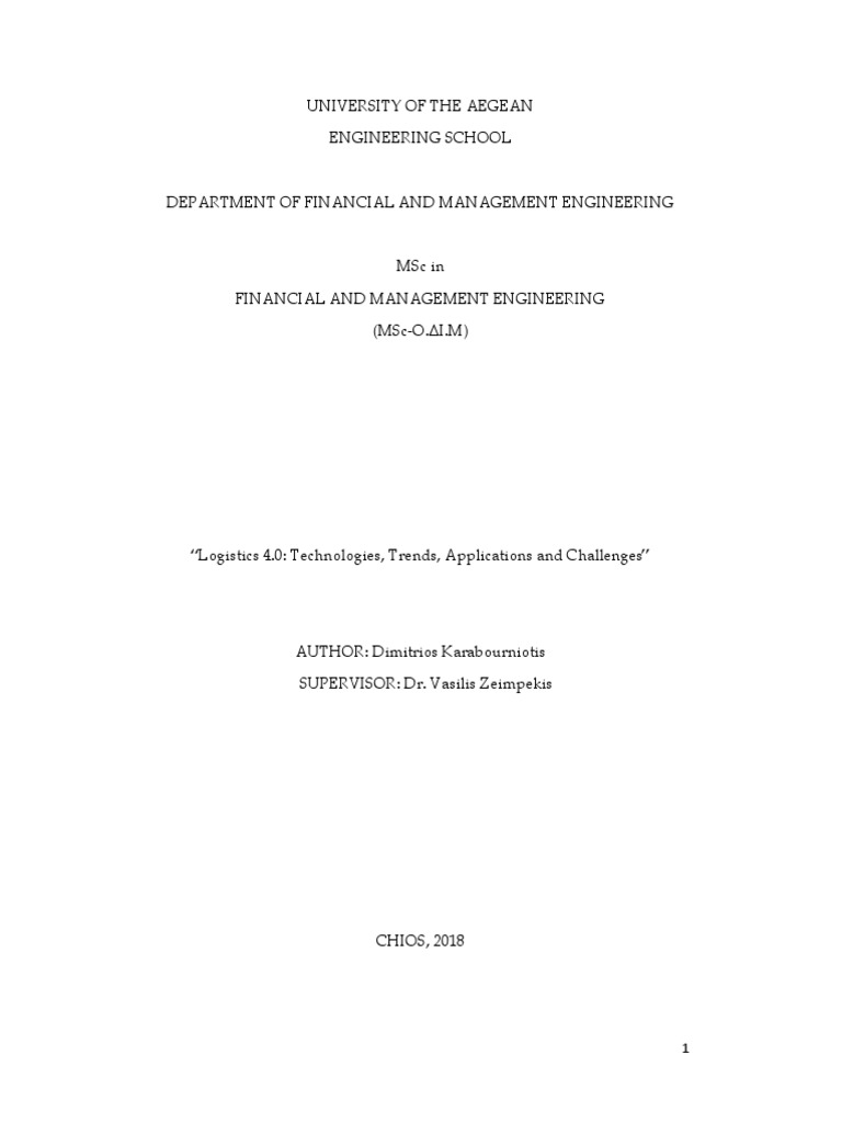 Master Thesis Final | Download Free PDF | Logistics | Internet Of Things