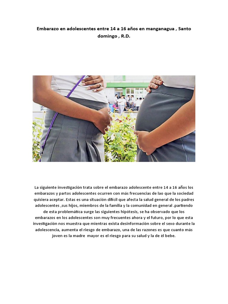 Embarazo Adolescente en Manganagua | PDF | El embarazo | Adolescencia