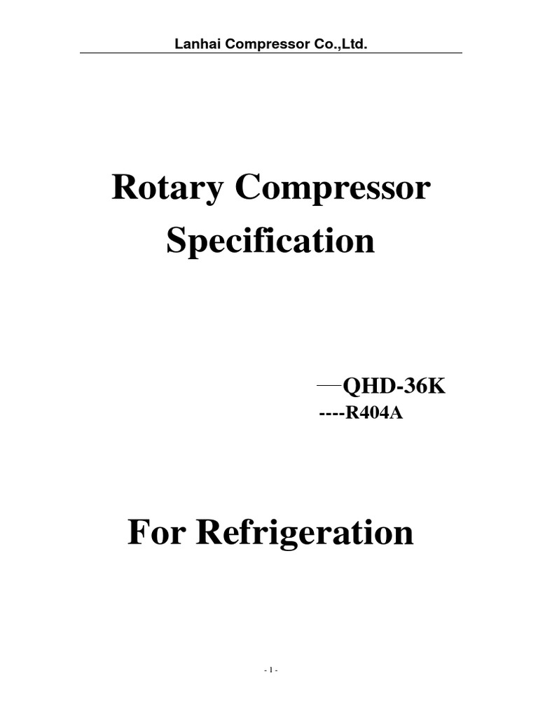 QHD-36K Specification | PDF | Refrigeration | Electric Motor