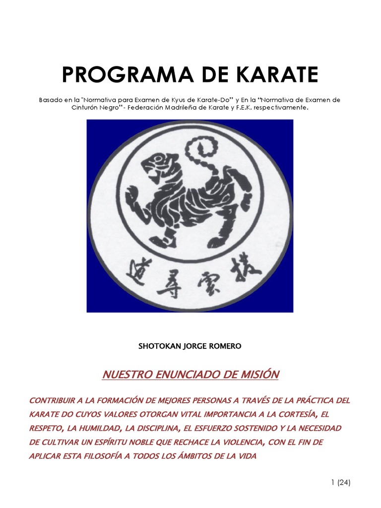 Programa de Karate Do Shotokan | PDF | Kárate | Shotokan