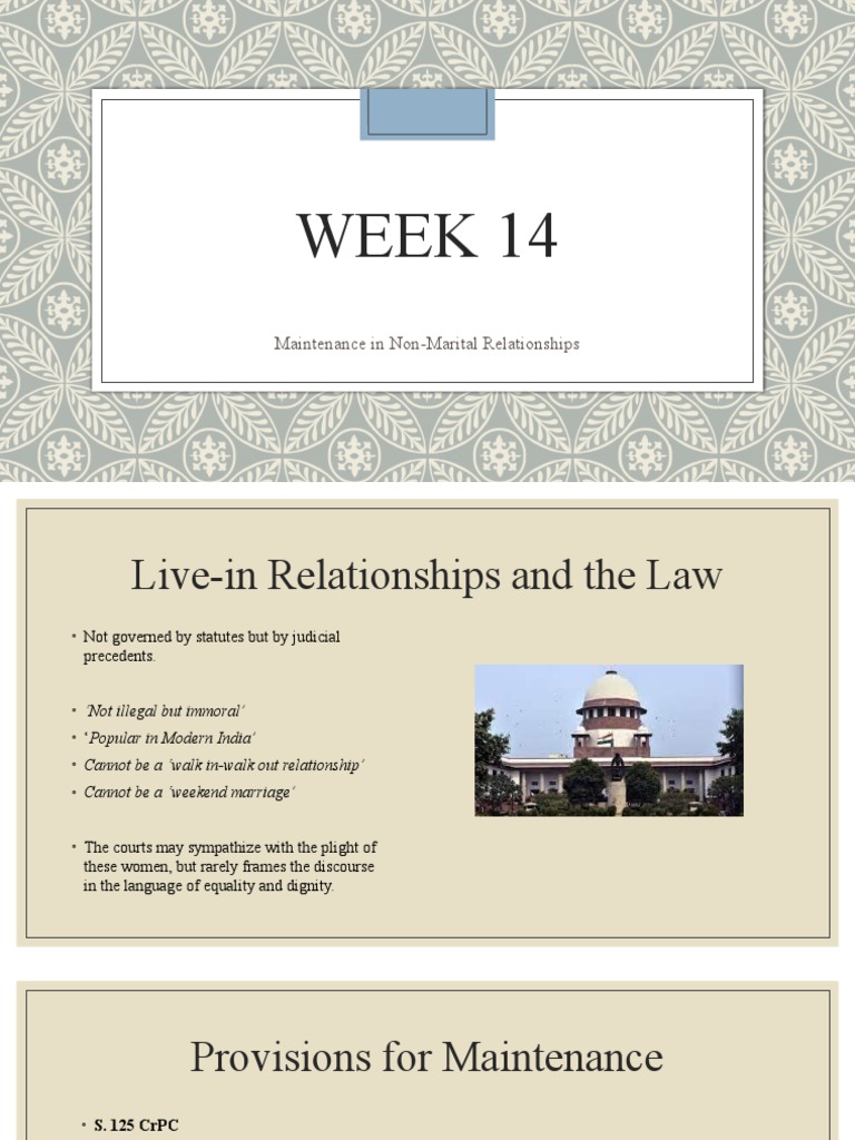 Maintenance in Non-Marital Relationships | PDF | Marriage | Human Sexuality