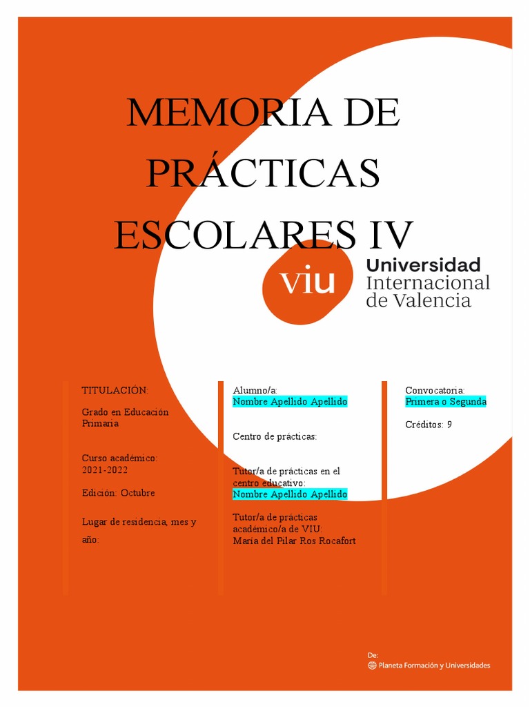 Plantilla Memoria de Prácticas | PDF