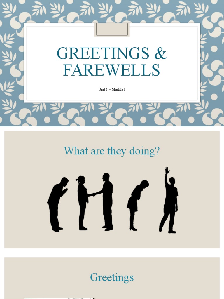 Unit 1 - Greetings | PDF | Subject (Grammar) | Verb Unit 1 - Greetings | PDF | Subject (Grammar) | Verb
