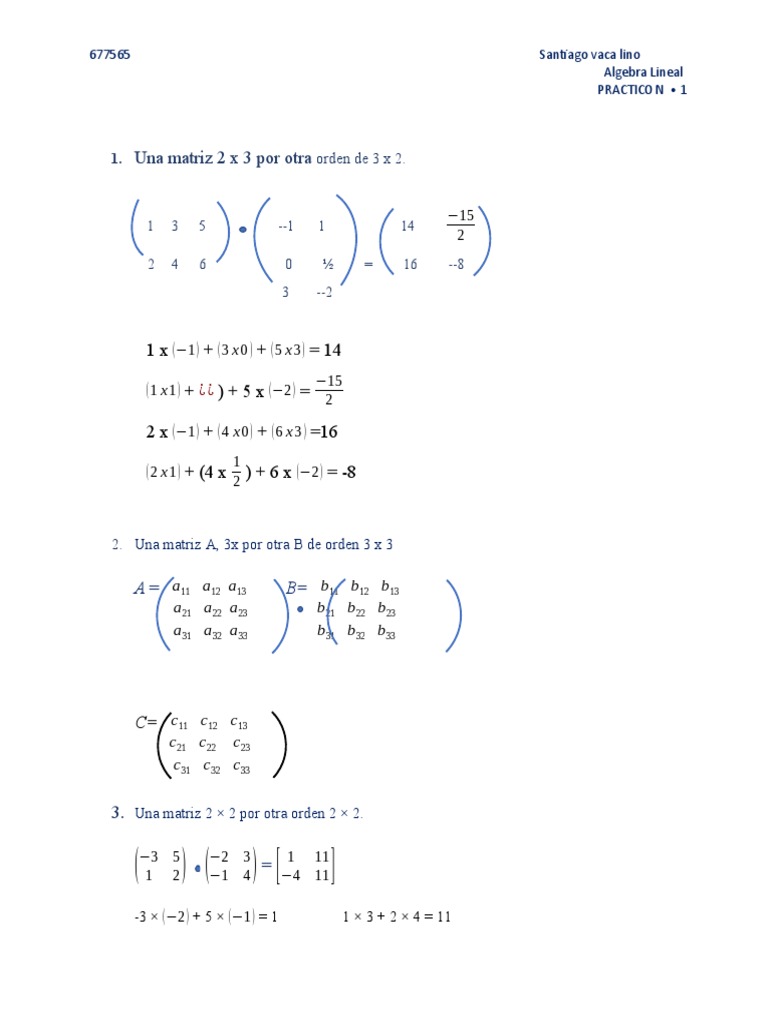 Tarea#1 Algebra Lineal | PDF | Álgebra | Álgebra lineal