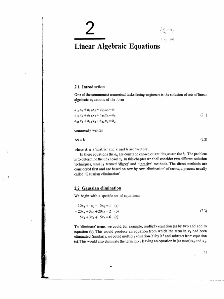 Bab-2 Linear Algebraic Equations | PDF | Mathematics Of Computing ...