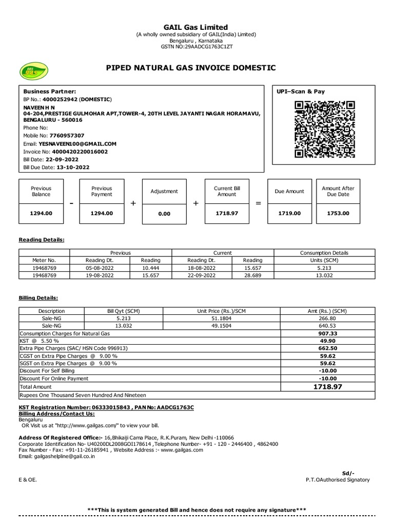 Bill Sep | PDF | Cheque | Liquefied Petroleum Gas