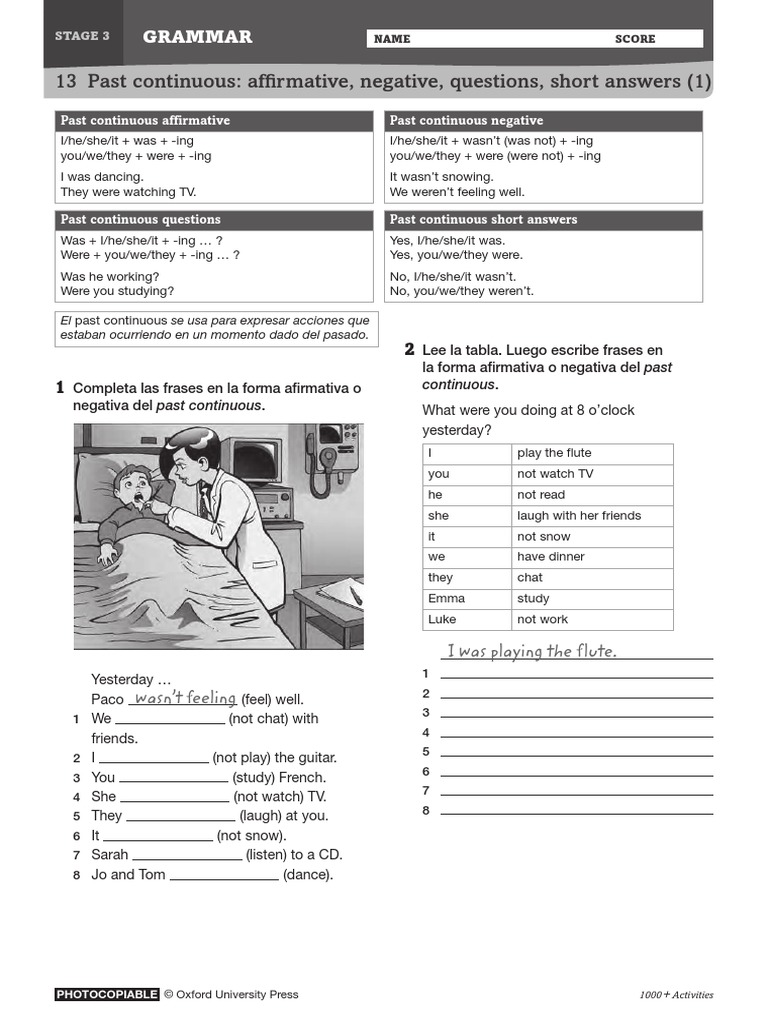 112 Past Continuous - Affirmative, Negative, Questions, Short Answers | PDF