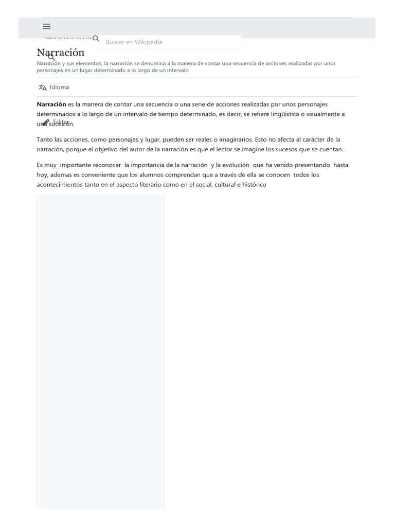 Análisis de los elementos y características de la narración literaria | PDF | Narración