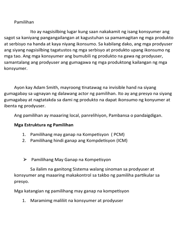 Pamilihan | PDF