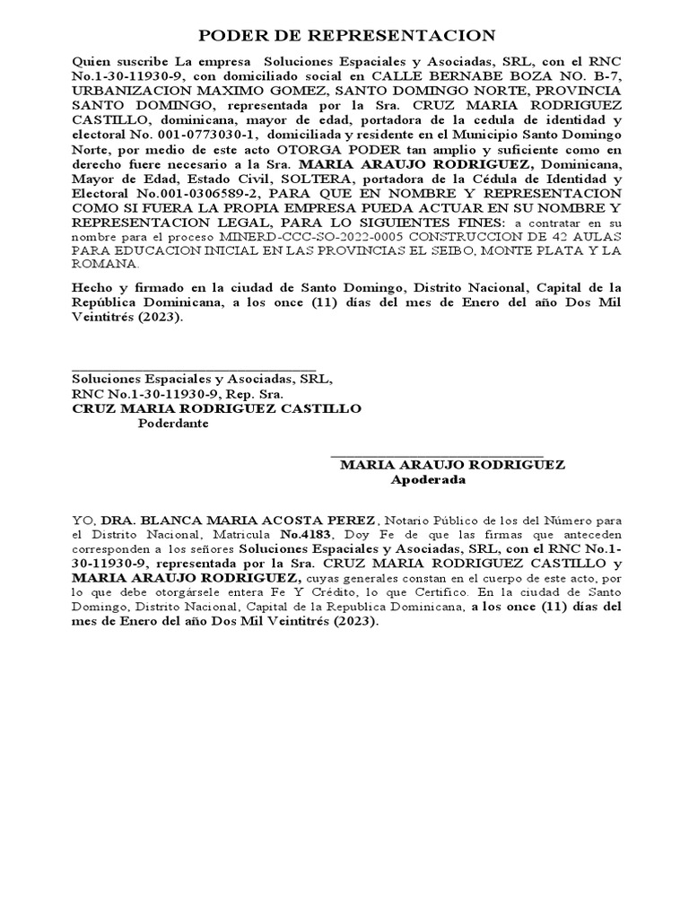 PODER DE REPRESENTACION Gomez | PDF