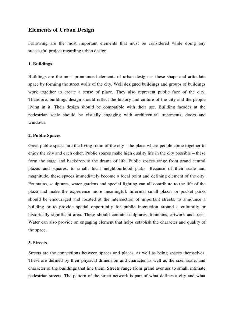 Key Elements of Urban Design | PDF | Space | Urban Design