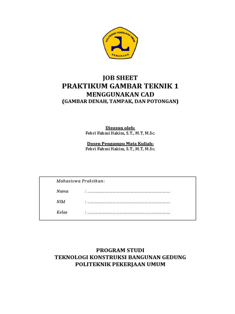 Modul Dan Job Sheet Gambar Teknik 1 - FFH - Revisi-V05112021 | PDF | Komputer