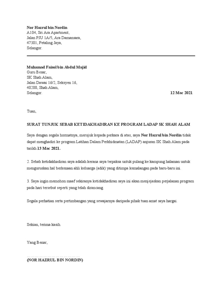 Surat Tunjuk Sebab | PDF