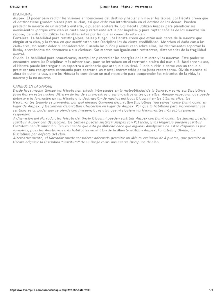 (Clan) Hécata - Webvampiro | PDF | Muerte
