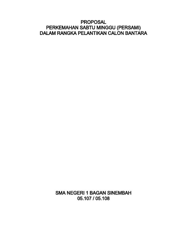 Contoh Proposal Untuk Kegiatan Persami | PDF