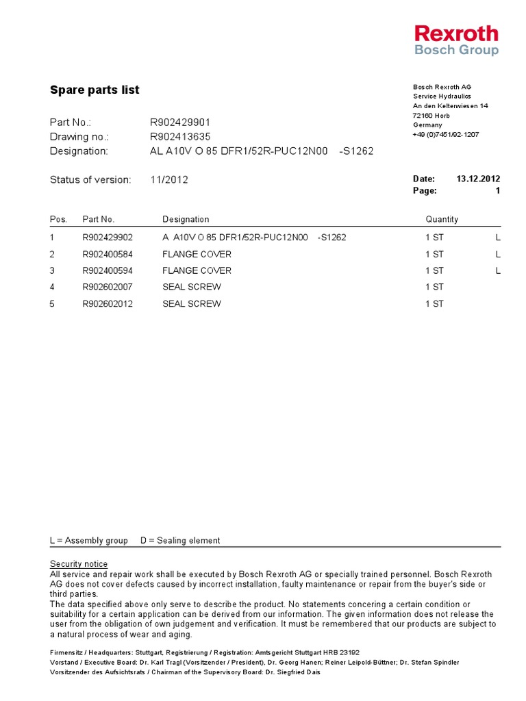 R902429901 . A10VO85 | PDF | Mechanical Engineering | Machines