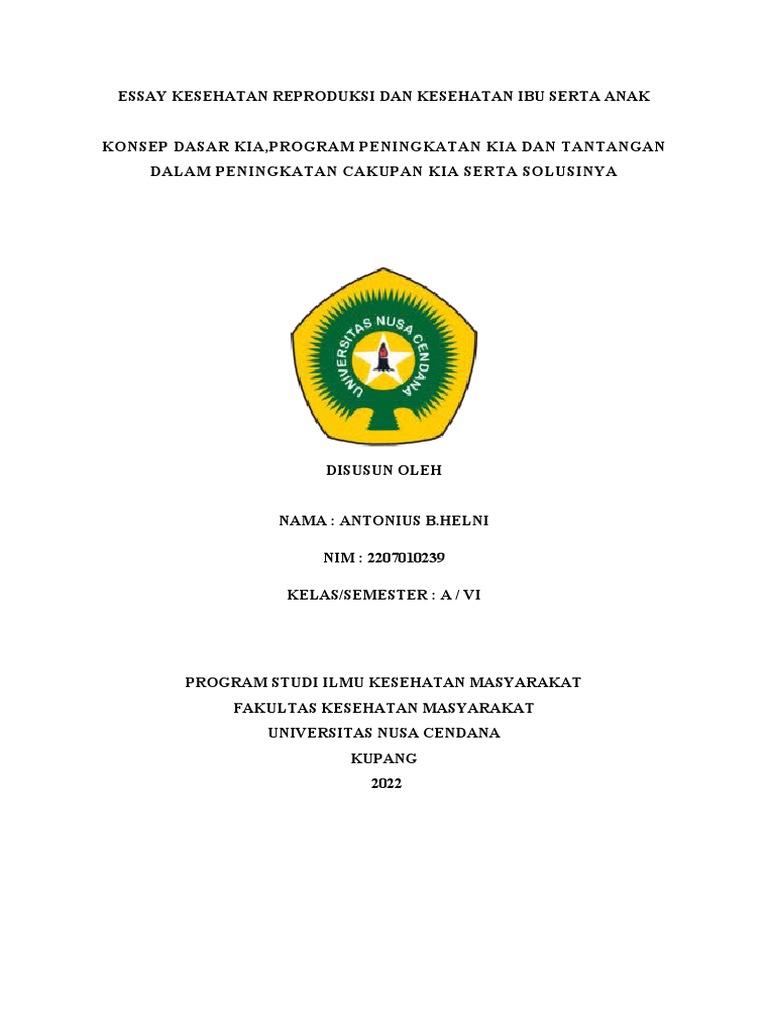 Tugas Sesion 5 Dasar Kespro Dan KIA An. Antonius Helni | PDF