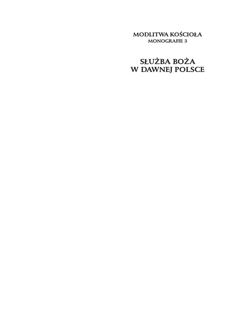 Sluzba Boza W Dawnej Polsce | PDF Sluzba Boza W Dawnej Polsce | PDF