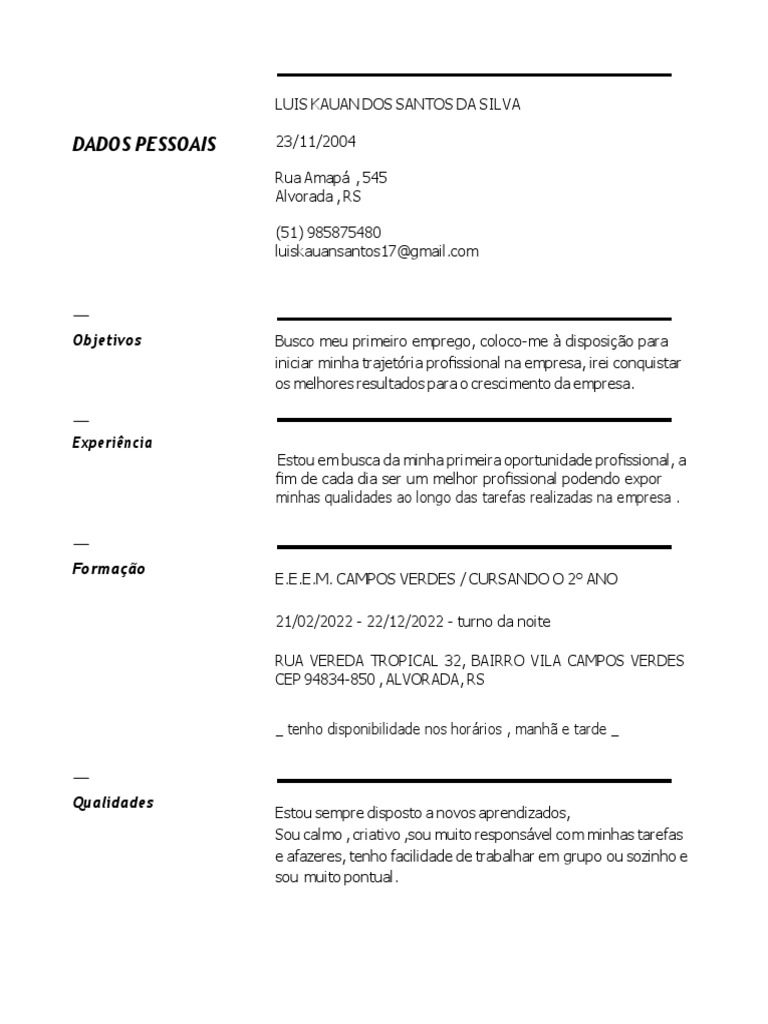 Currículo (Luis) | PDF