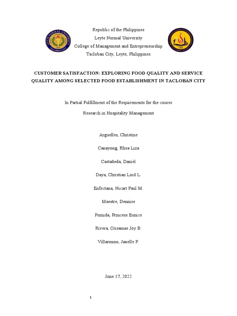 Final Research Proposal | PDF | Customer Satisfaction | Customer