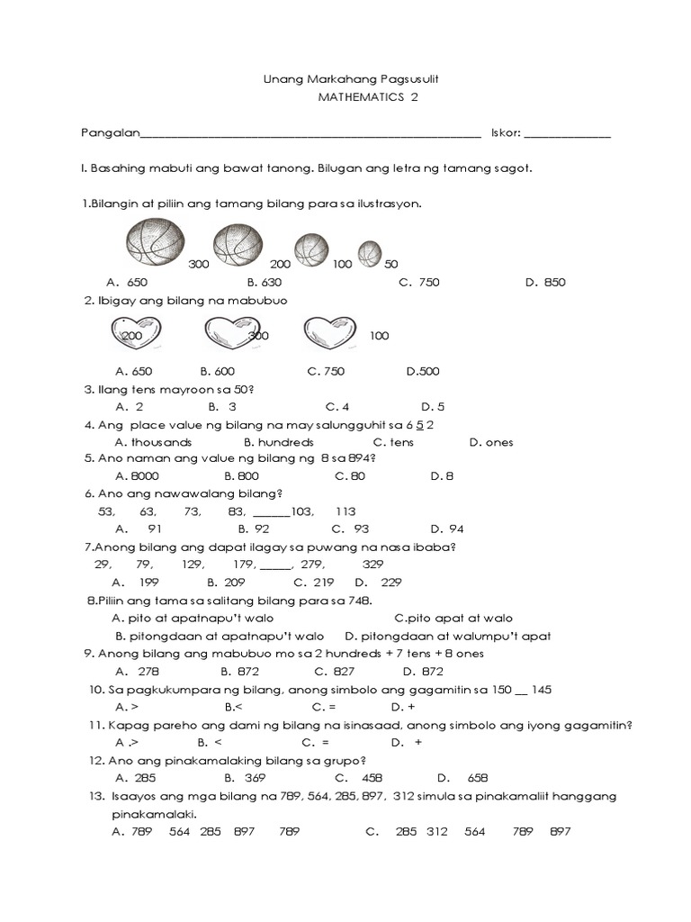PT - Math 2 - Q1 | PDF
