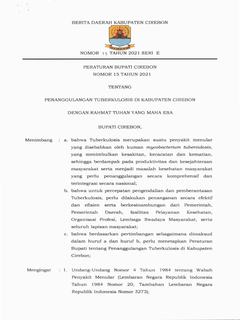 Perbup Nomor 15 Tahun 2021 | PDF Perbup Nomor 15 Tahun 2021 | PDF
