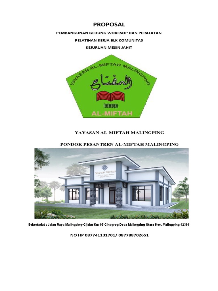 Proposal BLK Menjahit PP Al Miftah 2023 | PDF