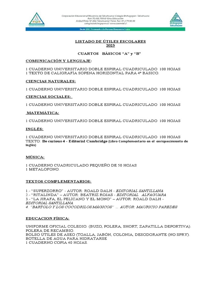 Cuarto Basico | PDF