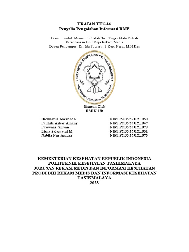 Kel 4 - 2B - Pengolahan Informasi RME | PDF