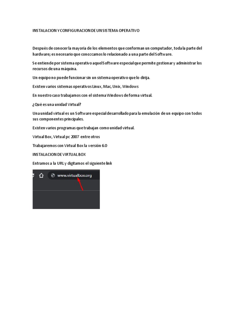 Instalacion y Configuracion de Un Sistema Operativo | PDF | Sistema operativo | Software
