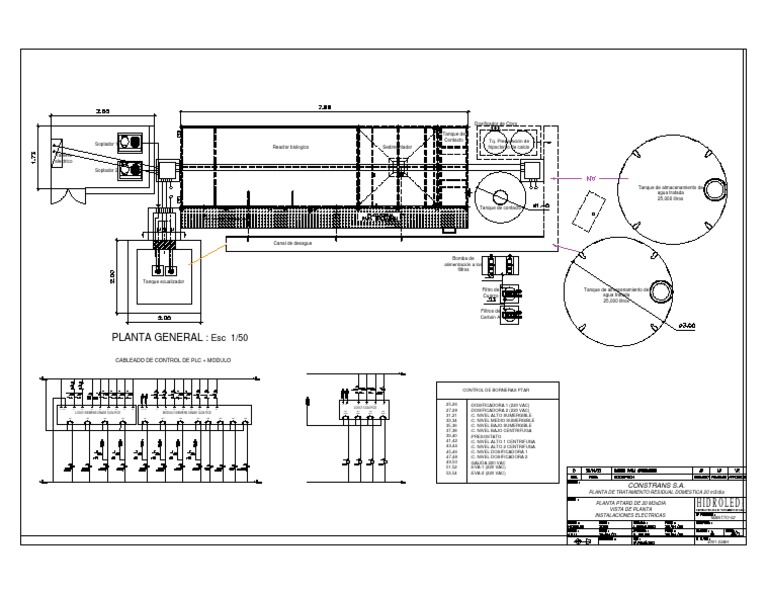 PLANO PTAR CONSTRANS 20M3D IIEE | PDF | Química | Ciencias de la Tierra