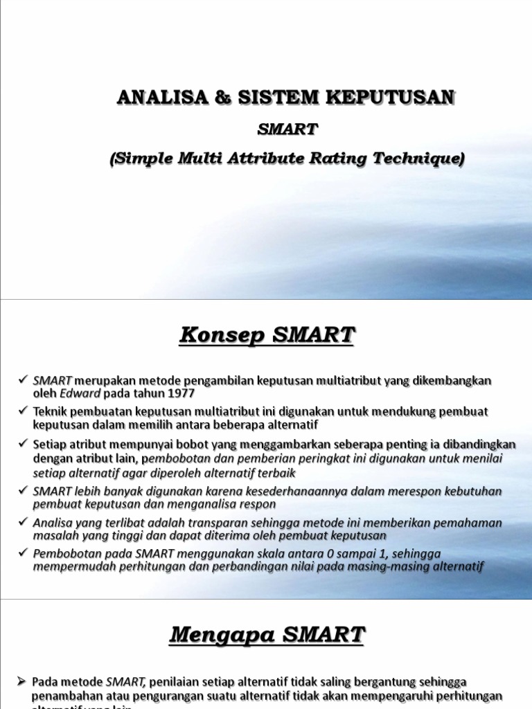 Decision Making Dengan Metode Smart | PDF