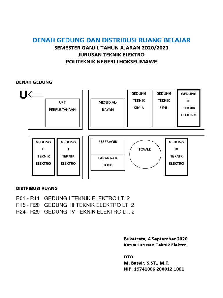 Denah Gedung Jurusan Teknik Elektro Tahun 2020 | PDF