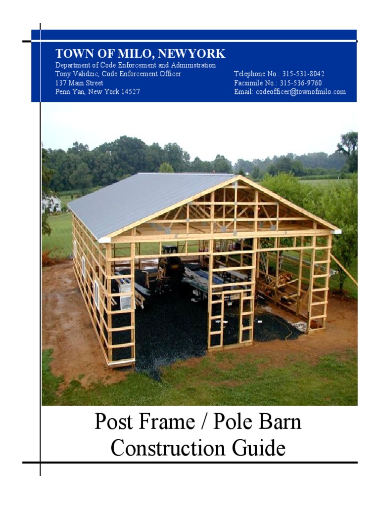 Construction Guide - Post Frame Construction (A.k.a. Pole Barn) | PDF ...