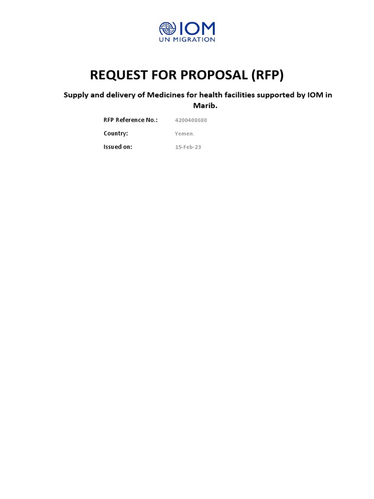 IOM Proc Man ANNEX 9 Request For Proposal EN | Download Free PDF | Request For Proposal | Evaluation