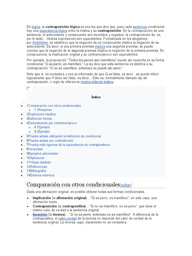 Contraposicion Logica Unellez | PDF | Metafilosofía | Lógica