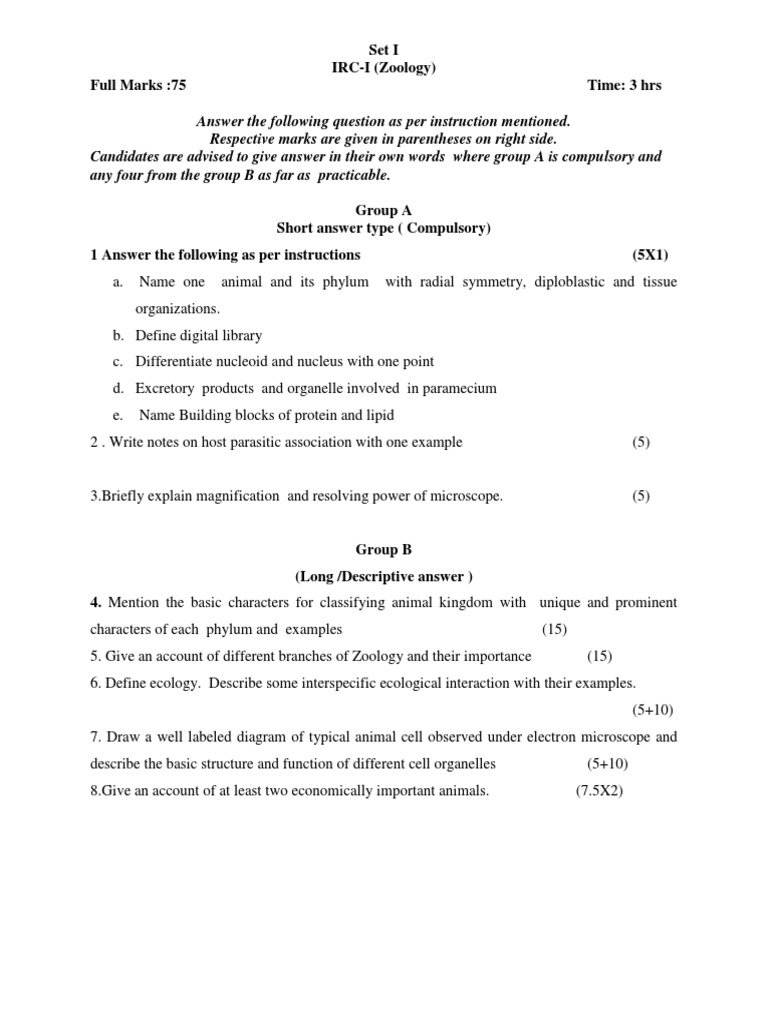 NEP Model Question Set 1 & 2 23 | PDF | Cell (Biology) | Coral