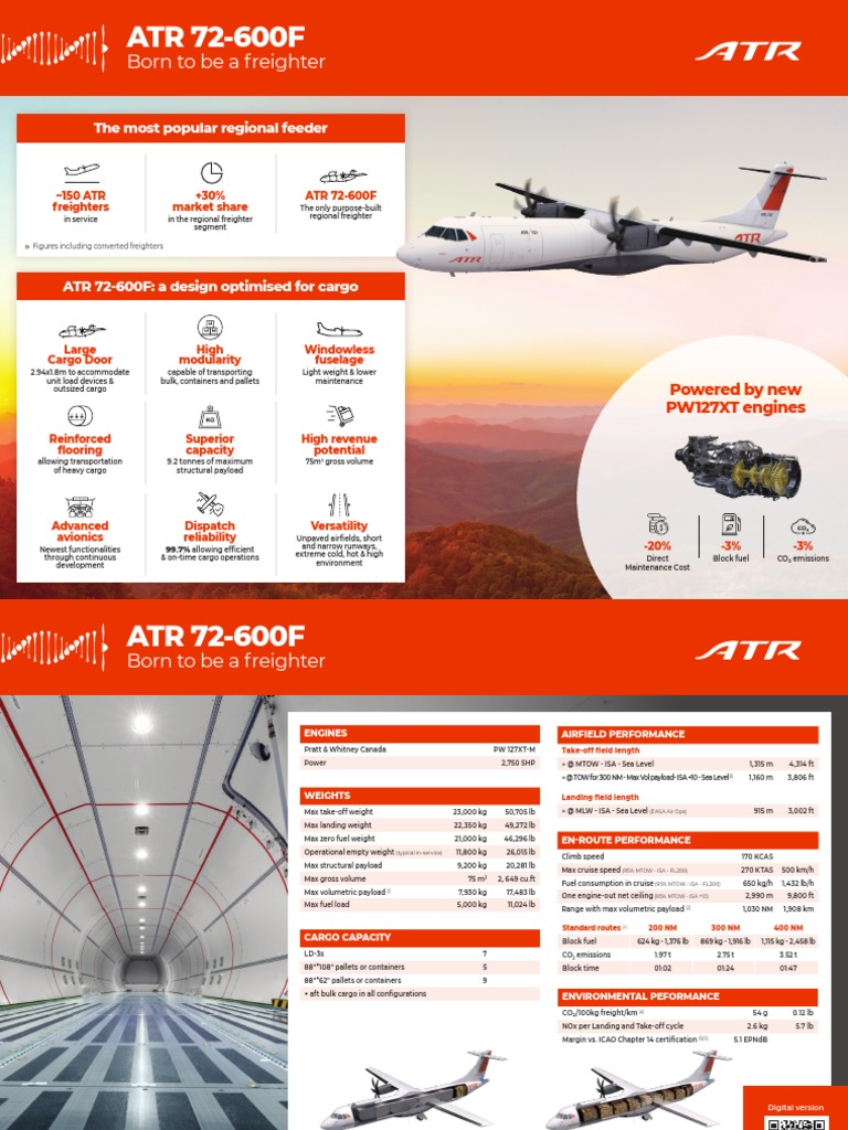 ATR - Fiche72 600F 3 | PDF | Cargo | Aeronautics